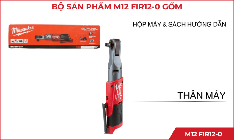 M12 FIR12-0 Máy siết bu lông góc Milwaukee (Chưa Pin & Sạc)
